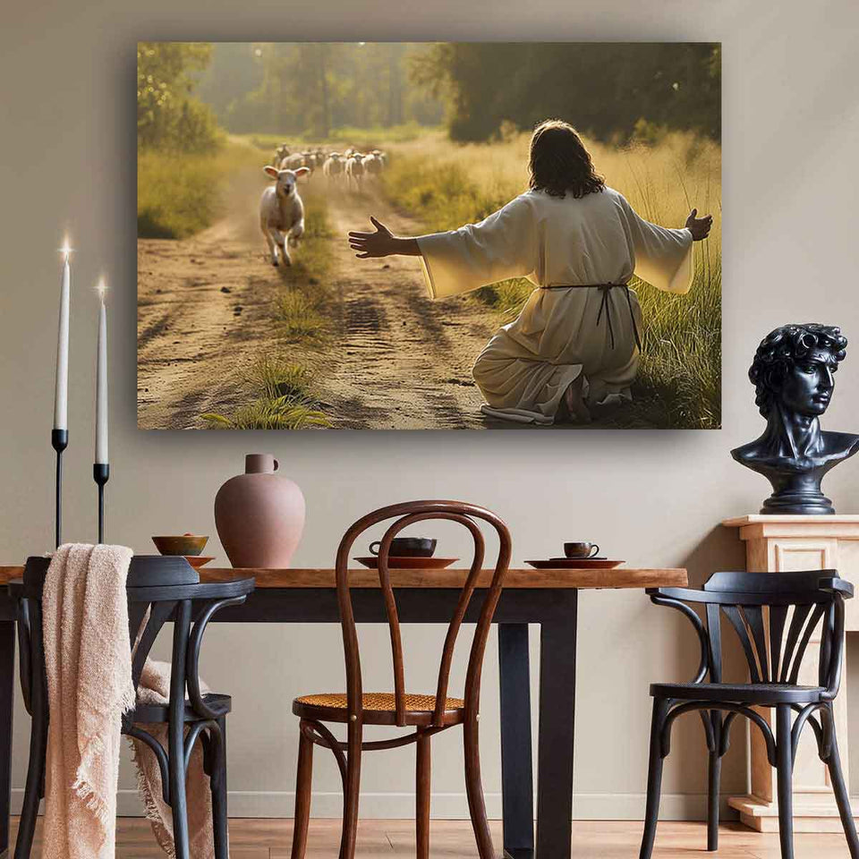Lamb Running To Jesus Christian Wall Art – CupCus