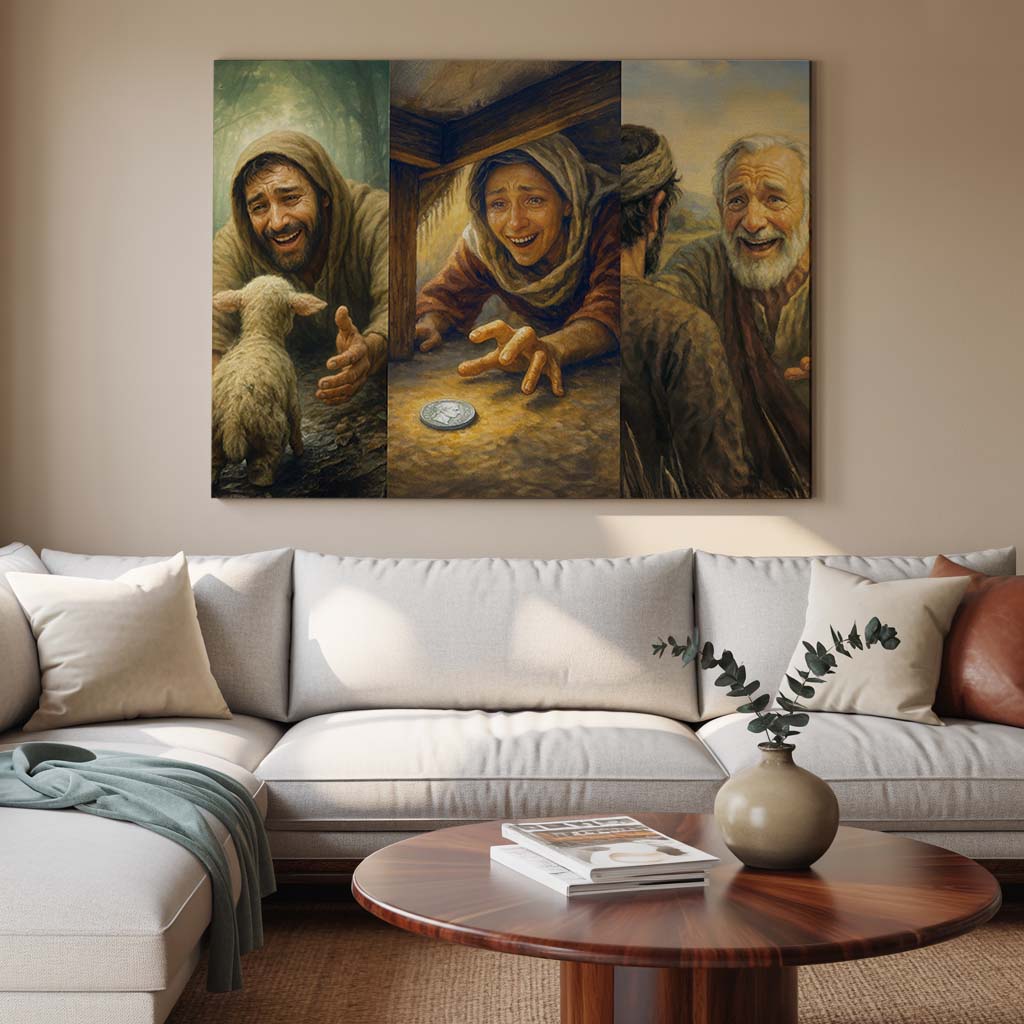 Three Parables of Jesus Canvas, Christian Inspirational Wall Art – CupCus