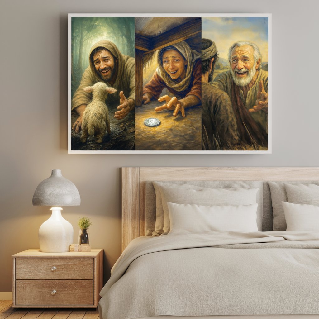 Three Parables of Jesus Canvas, Christian Inspirational Wall Art – CupCus